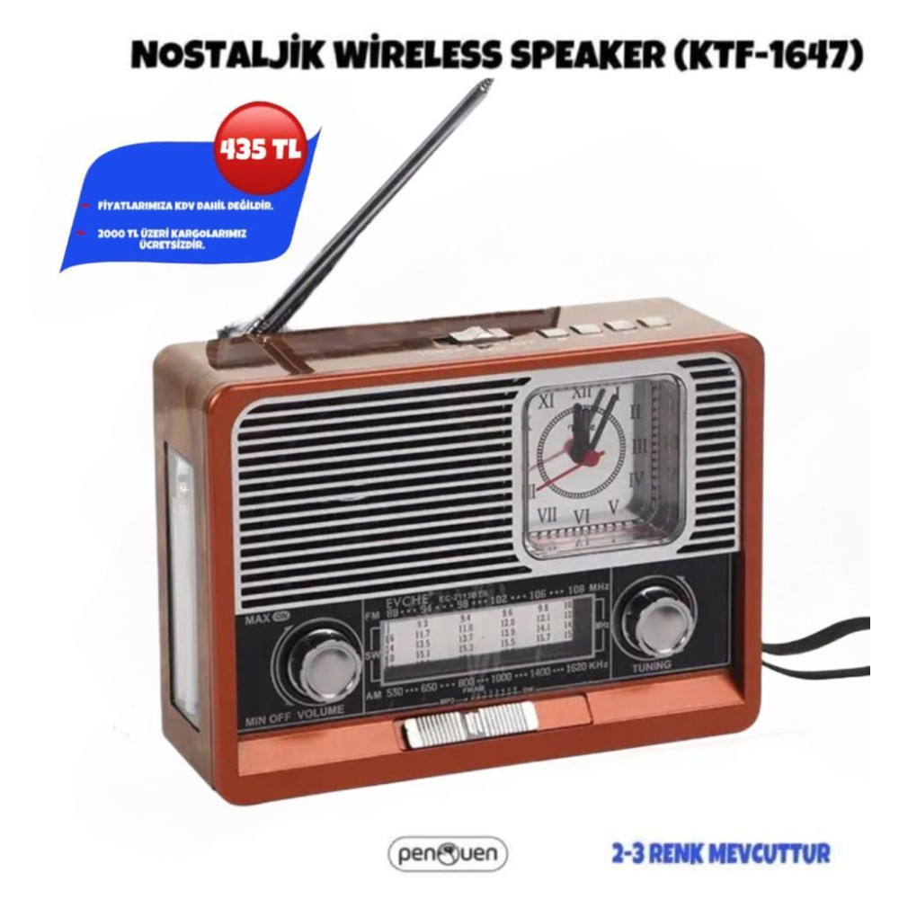 NOSTALJİK WİRELESS SPEAKER (KTF-1647)