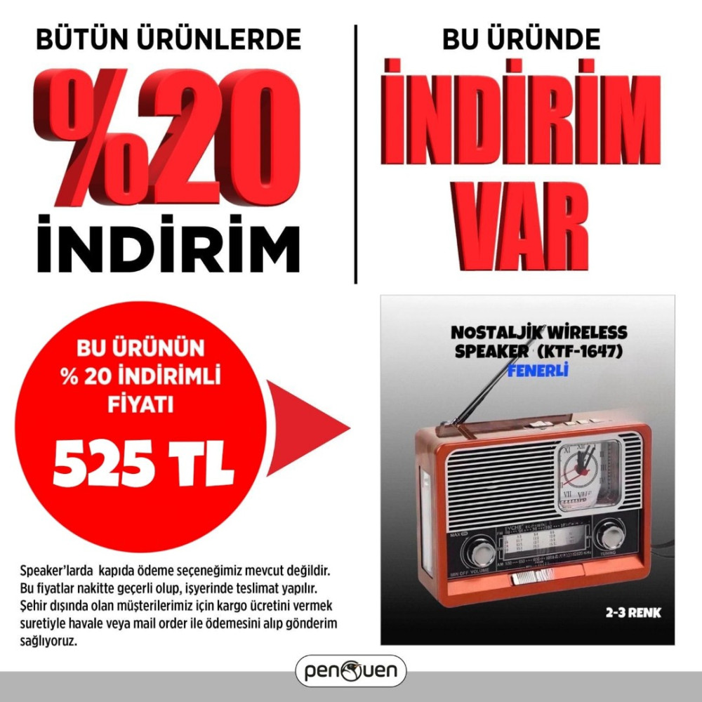 NOSTALJİK WİRELESS SPEAKER (KTF-1647)