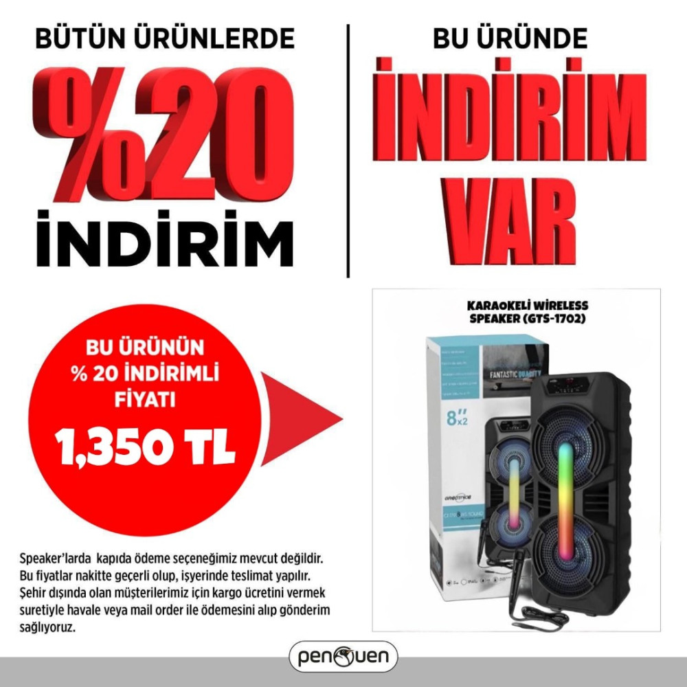KARAOKELİ WİRELESS SPEAKER (GTS-1702)